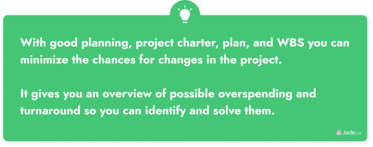 Project Charter, Project Plan, and WBS Contrast – JadeALM